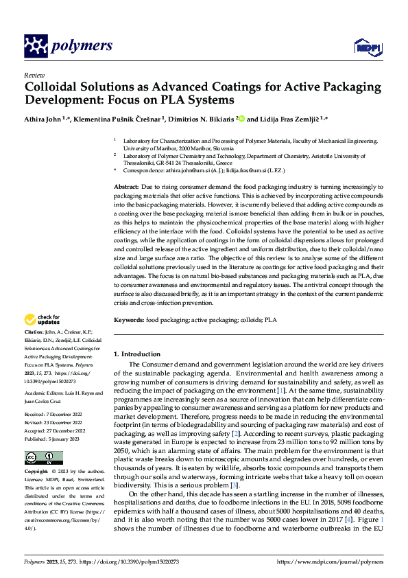 (PDF) Colloidal Solutions as Advanced Coatings for Active Packaging ...