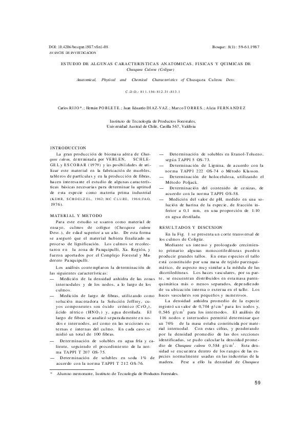 (PDF) ESTUDIO DE ALGUNAS CARACTERISTICAS ANATOMICAS, FISICAS Y QUIMICAS ...