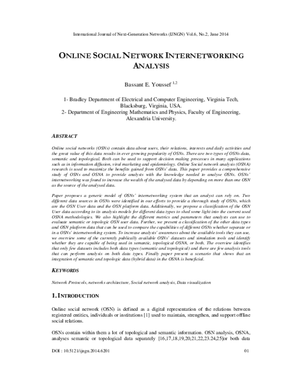 (PDF) Online Social Network Internetworking Analysis