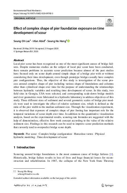 (PDF) Effect of complex shape of pier foundation exposure on time ...