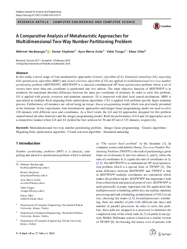 (PDF) A comparative analysis of meta-heuristic approaches for facility ...