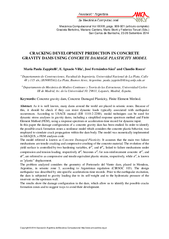 (PDF) Cracking Development Prediction in Concrete Gravity Dams Using Concrete Damage Plasticity ...
