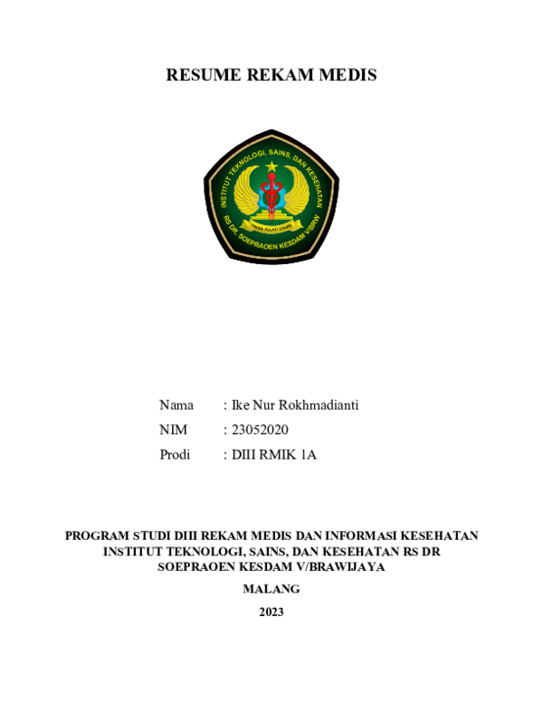 (DOC) RESUME REKAM MEDIS