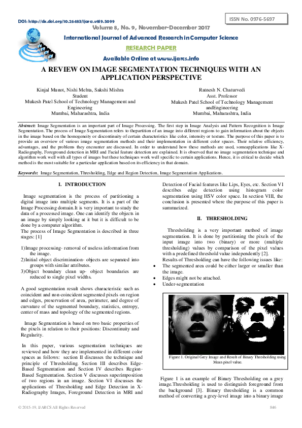 (PDF) A Review on Image Segmentation Techniques with an Application ...