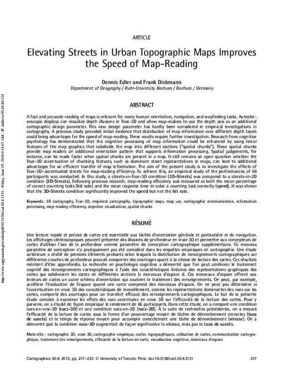 (PDF) Elevating Streets in Urban Topographic Maps Improves the Speed of ...