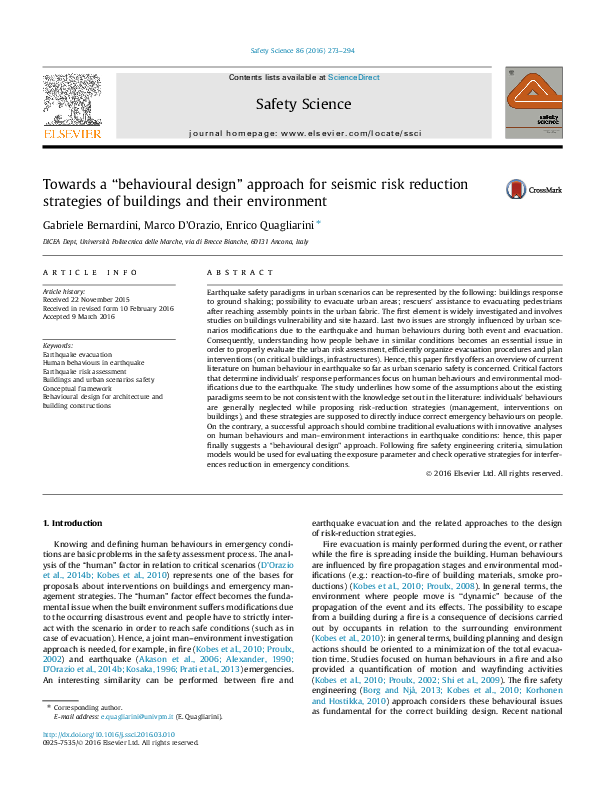 (PDF) Towards a “behavioural design” approach for seismic risk ...