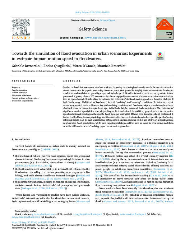 (PDF) Towards the simulation of flood evacuation in urban scenarios ...