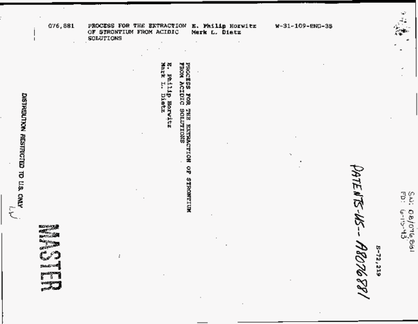 (PDF) Process for the extraction of strontium from acidic solutions