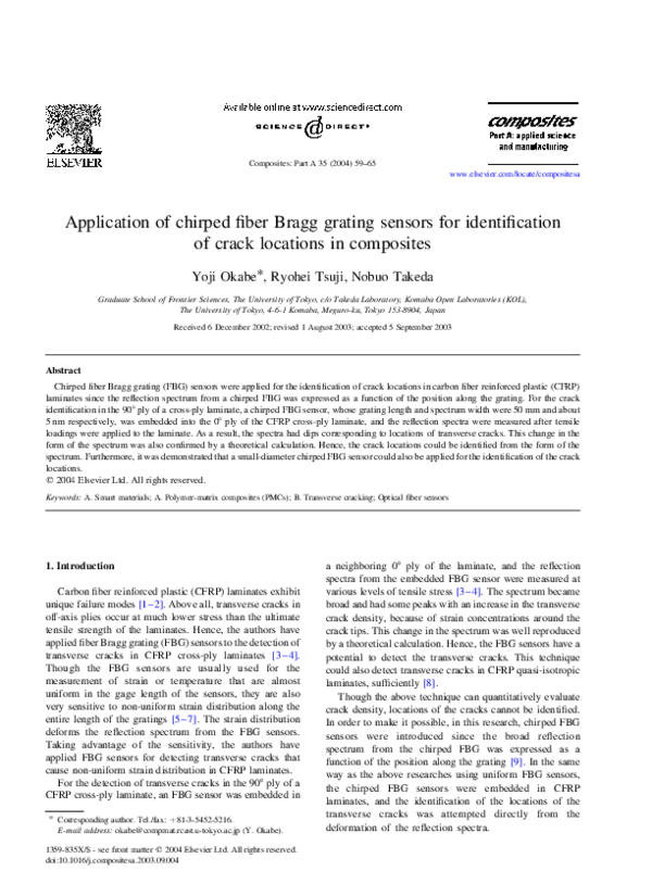 (PDF) Application of chirped fiber Bragg grating sensors for ...