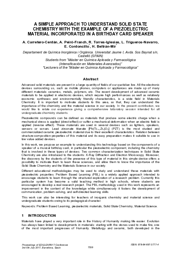 (PDF) A Simple Approach to Understand Solid State Chemistry with the ...