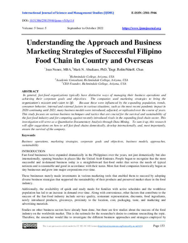 (PDF) Understanding the Approach and Business Marketing Strategies of ...