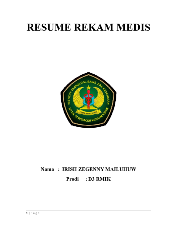 (DOC) Resume rekam medis