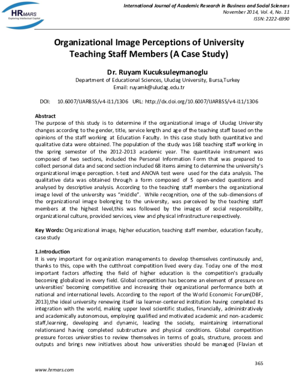 (PDF) Organizational Image Perceptions of University Teaching Staff ...