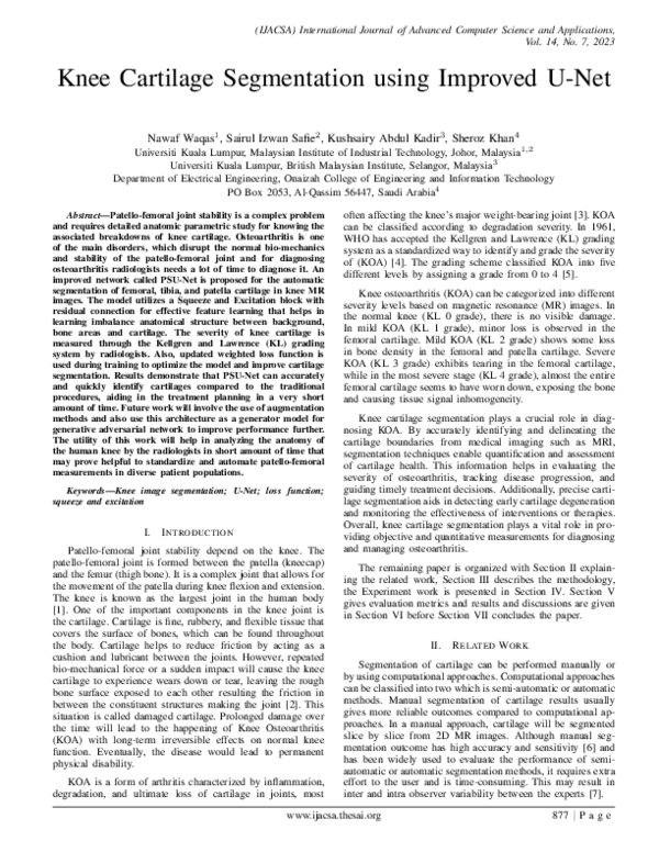 Pdf Knee Cartilage Segmentation Using Improved U Net Nawaf Waqas