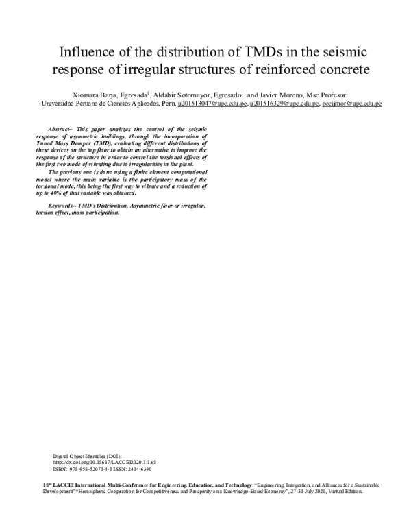 (PDF) Influencia de la Distribución de TMDS en la Respuesta Sísmica de ...
