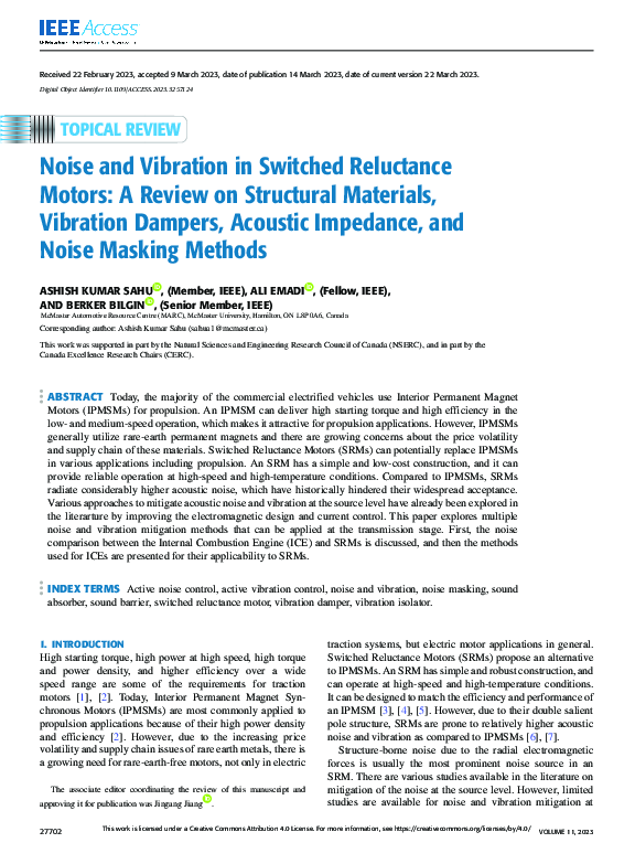 (PDF) Noise and Vibration in Switched Reluctance Motors: A Review on Structural Materials ...