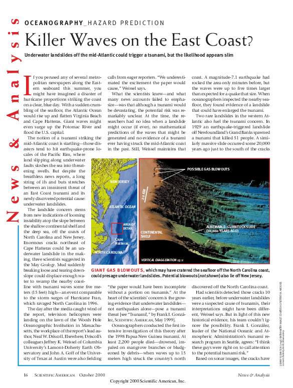 (PDF) Killer Waves on the East Coast?