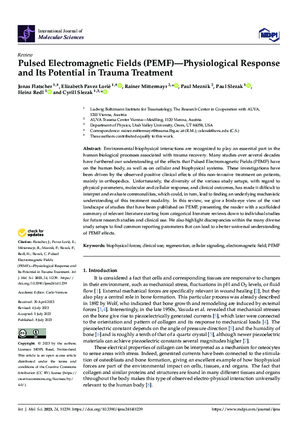 (PDF) Pulsed Electromagnetic Fields (PEMF)—Physiological Response and ...