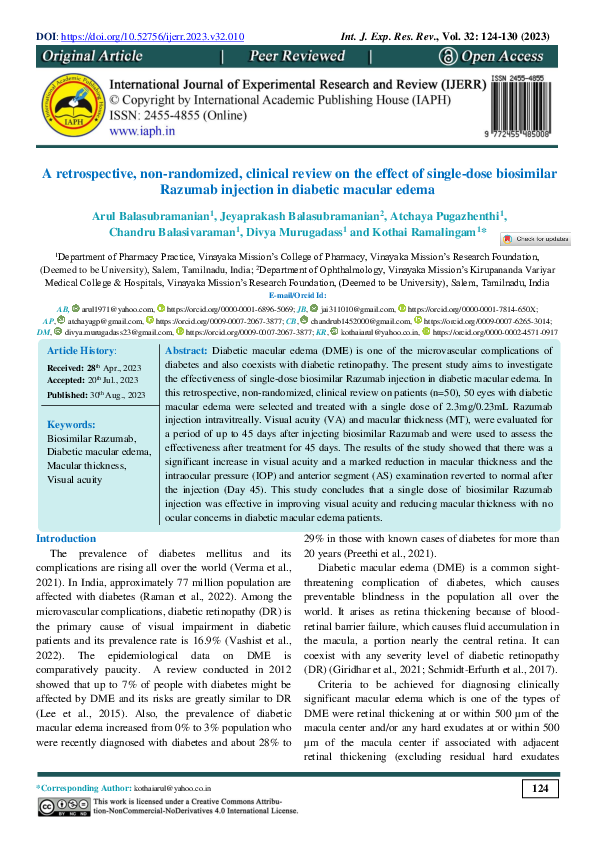 (PDF) A retrospective, non-randomized, clinical review on the effect of single-dose biosimilar ...