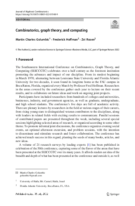 Combinatorics, graph theory, and computing