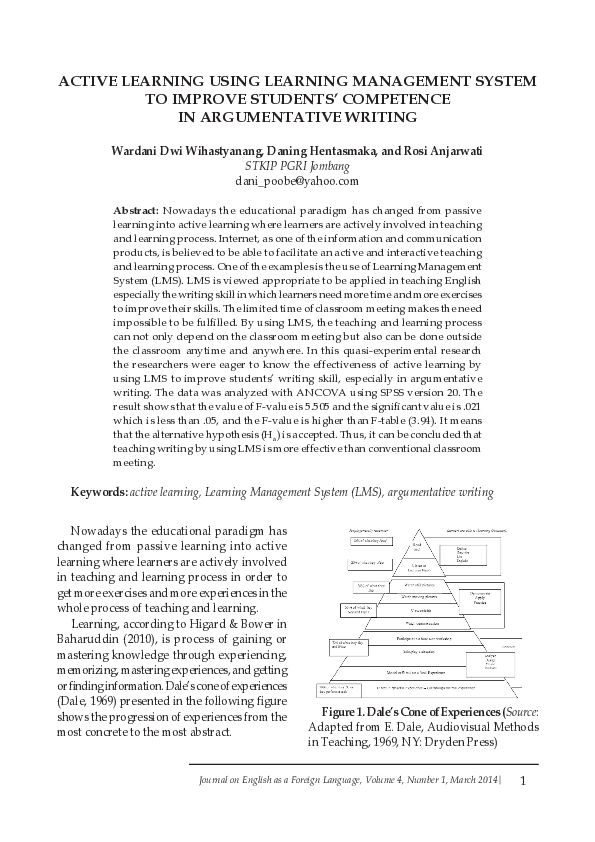 (PDF) Active Learning Using Learning Management System to Improve Students’ Competence in ...