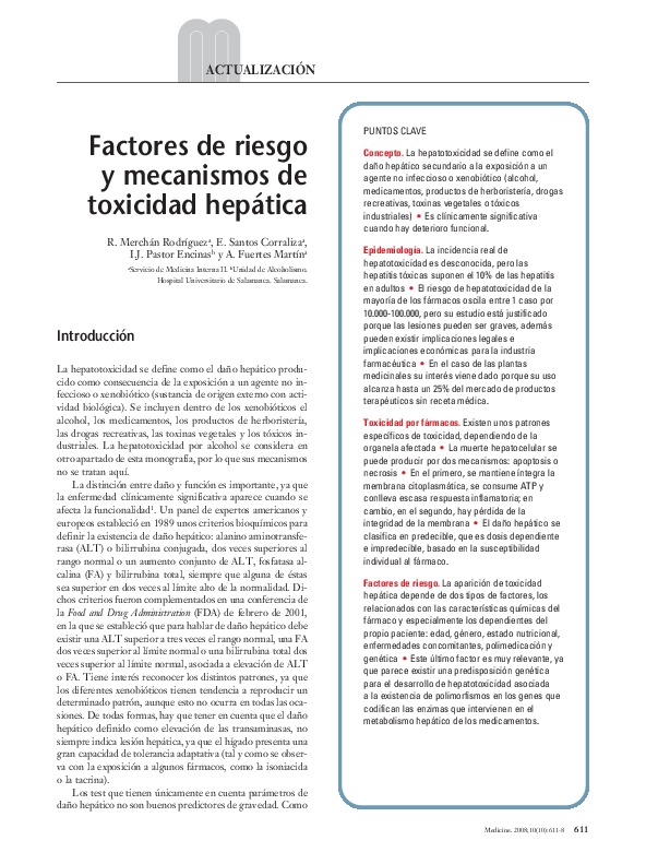 (PDF) Factores de riesgo y mecanismos de toxicidad hep?tica