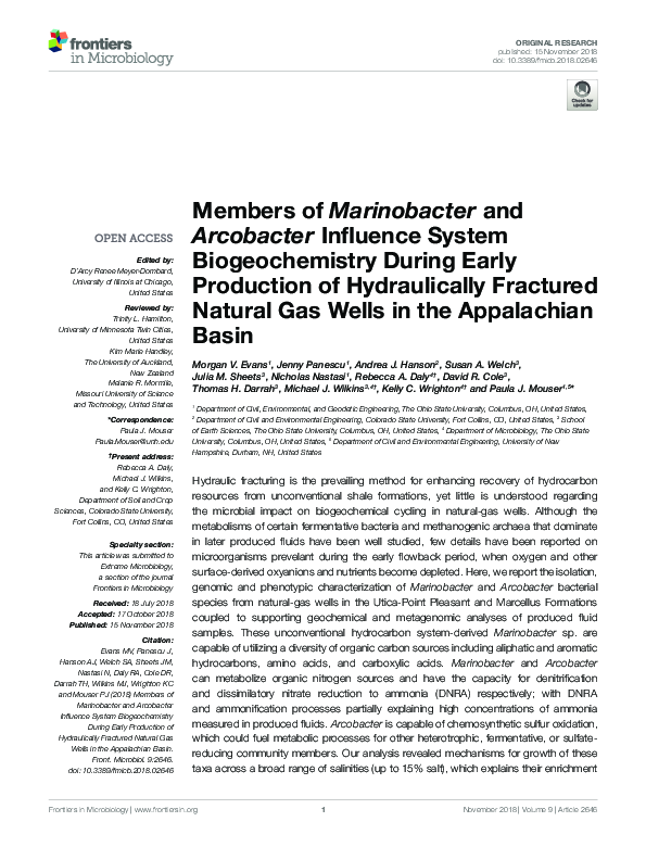 (PDF) Members of Marinobacter and Arcobacter Influence System ...