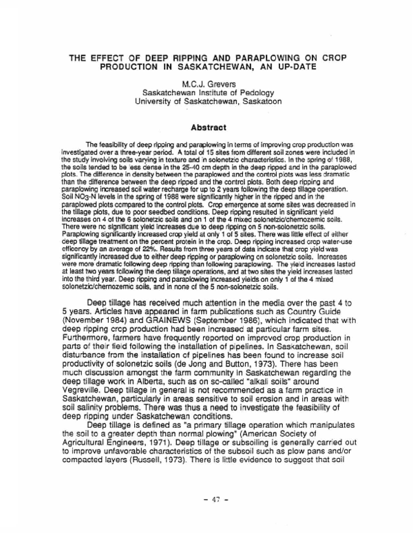 (PDF) The effect of deep-ripping and para-plowing on crop production in ...