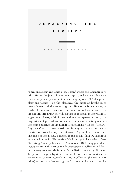 (PDF) Unpacking the Archive (PDF) Unpacking the Archive