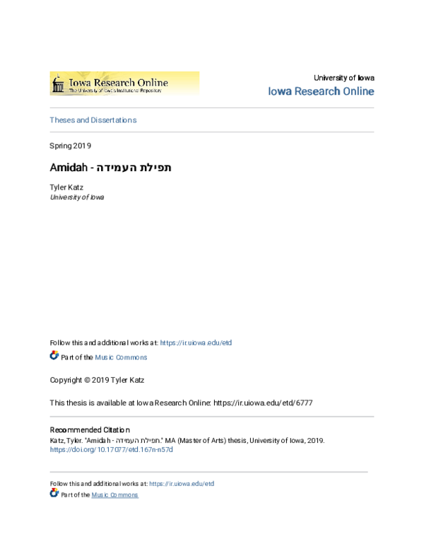 (PDF) Amidah - תפילת העמידה | Tyler Katz - Academia.edu