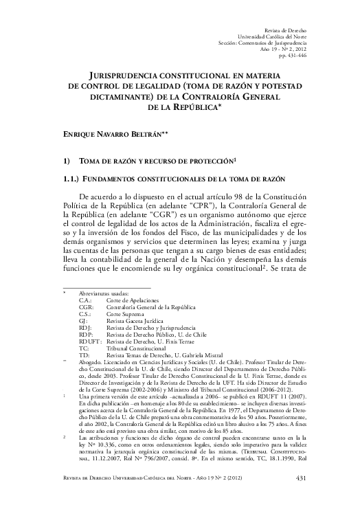 (PDF) Jurisprudencia Constitucional en Materia De Control De Legalidad ...