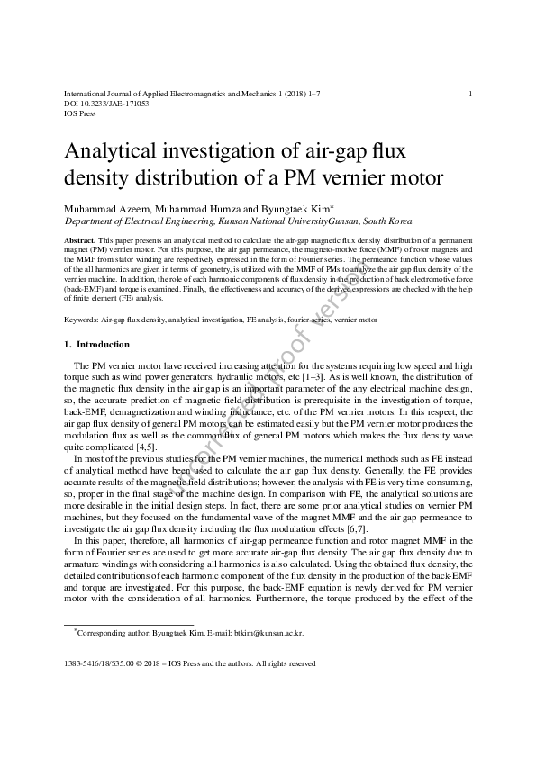 (PDF) Analytical investigation of air-gap flux density distribution of ...