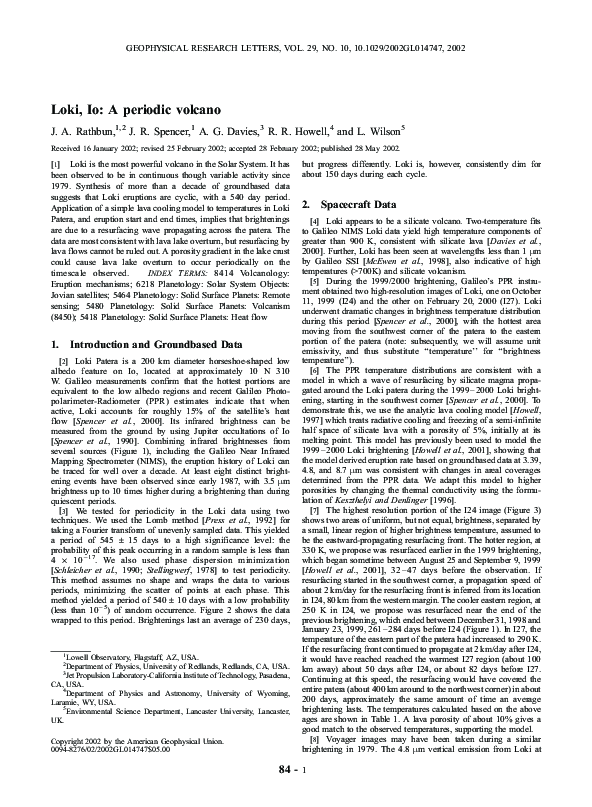 (PDF) Loki, Io: A periodic volcano