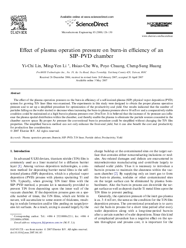 (PDF) Effect of plasma operation pressure on burn-in efficiency of an ...
