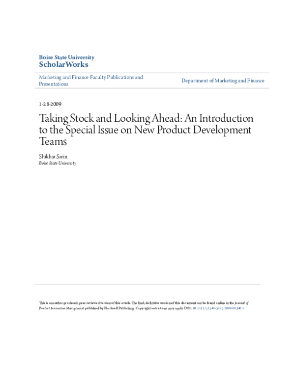 (PDF) From the Special Issue Editor: Taking Stock and Looking Ahead: An ...
