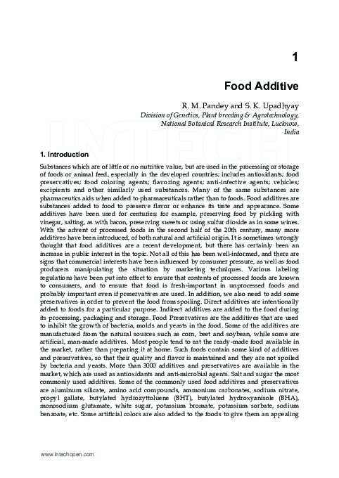 Pdf Food Additive