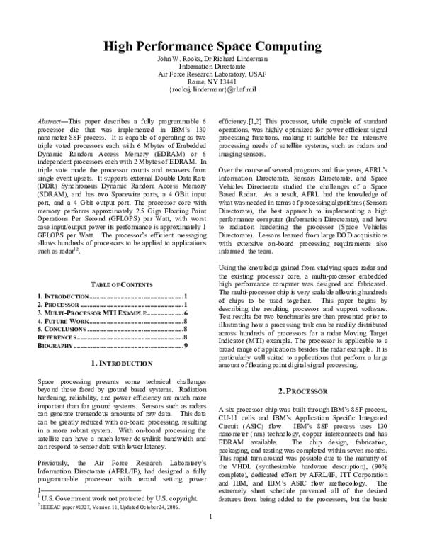 (PDF) High Performance Space Computing | John Rooks - Academia.edu