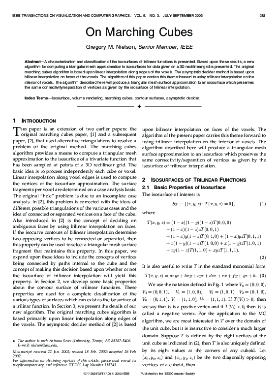 (PDF) On marching cubes