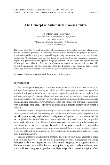 (PDF) The Concept of Automated Process Control