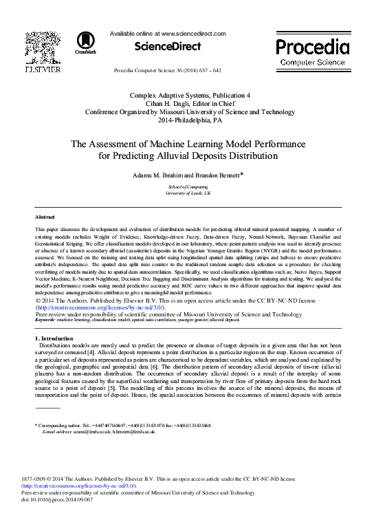 (PDF) The Assessment of Machine Learning Model Performance for ...