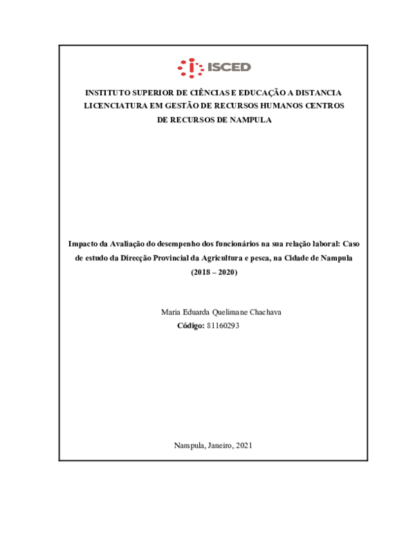 (DOC) MONOGRAFIA ISCED PROJECTO Maria Chachava (Guardado automaticamente)