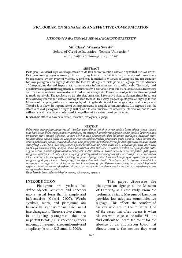 (PDF) Pictogram on Signage as an Effective Communication