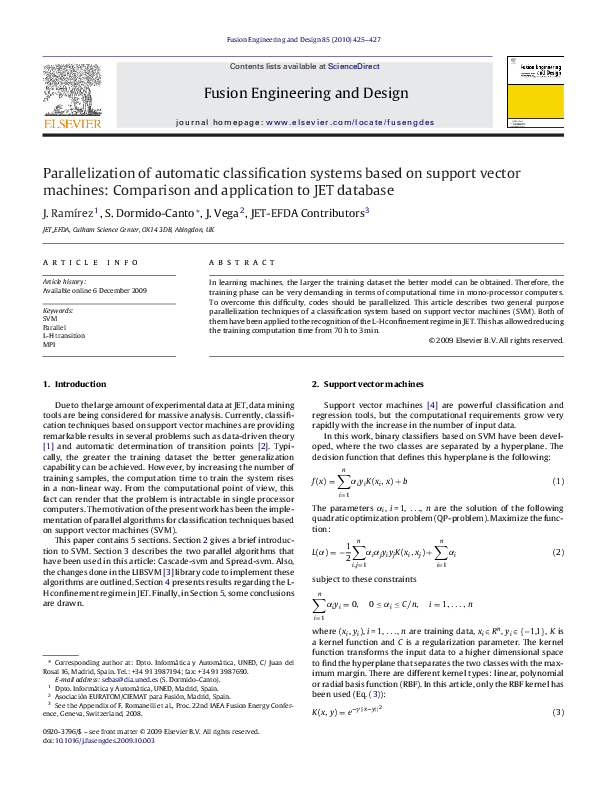 (PDF) Parallelization of automatic classification systems based on support vector machines ...