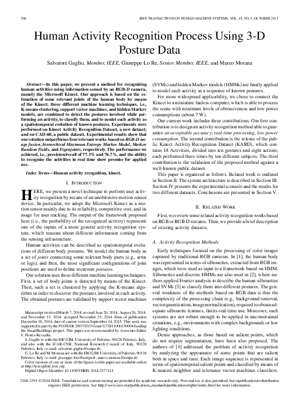 (PDF) Human Activity Recognition Process Using 3-D Posture Data | Salvatore Gaglio - Academia.edu