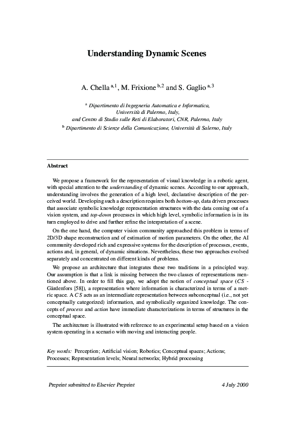 (PDF) Understanding dynamic scenes