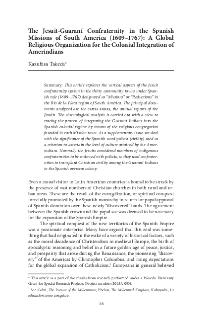 (PDF) The Jesuit-Guaraní Confraternity in the Spanish Missions of South ...