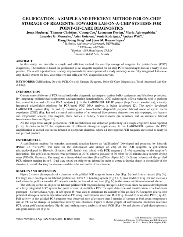 (PDF) Gelification - a Simple and Efficient Method for On-Chip Storage ...