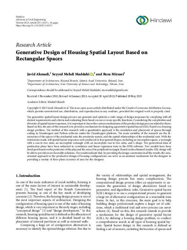 Pdf Generative Design Of Housing Spatial Layout Based On Rectangular Spaces