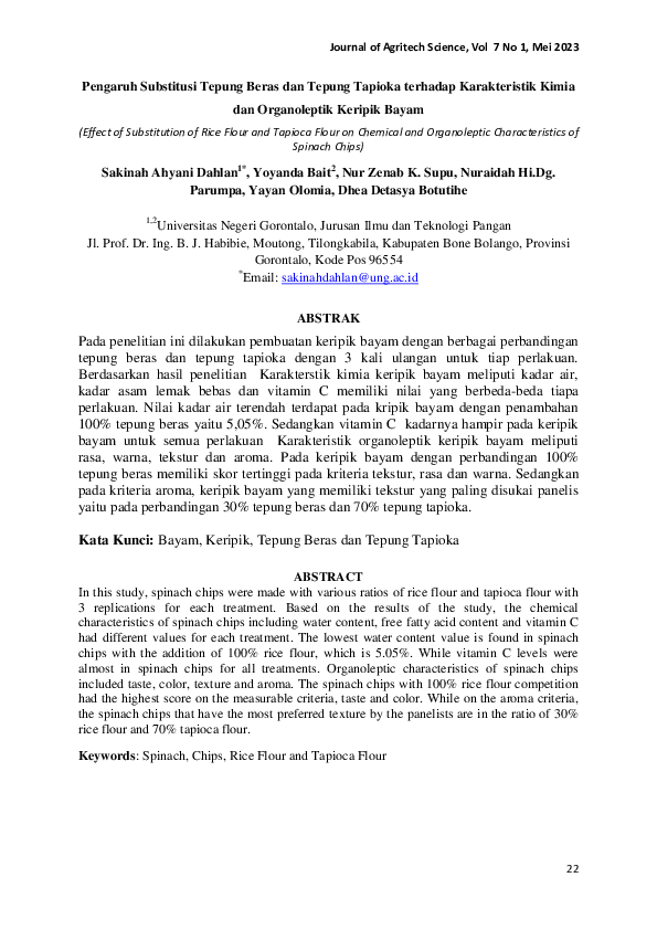 (PDF) Pengaruh Substitusi Tepung Beras dan Tepung Tapioka terhadap Karakteristik Kimia dan ...