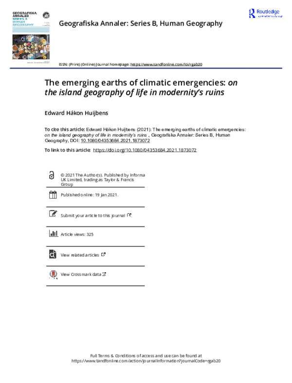 (PDF) The emerging earths of climatic emergencies:on the island ...